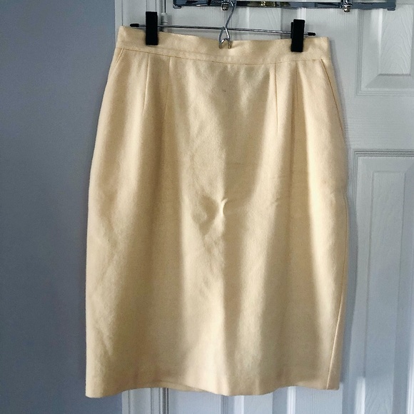 Vintage | Skirts | Vintage Norton Mcnaughton 0 Virgin Wool Cream High ...